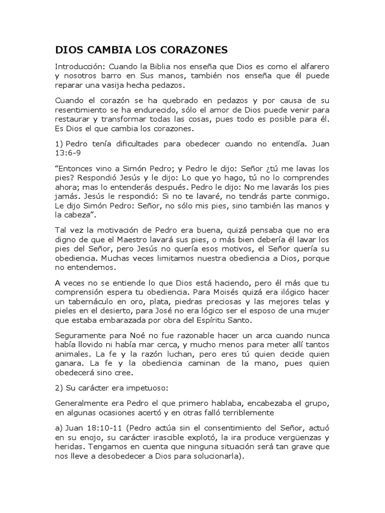 Dios Cambia Los Corazones | PDF | San Pedro | Jesús