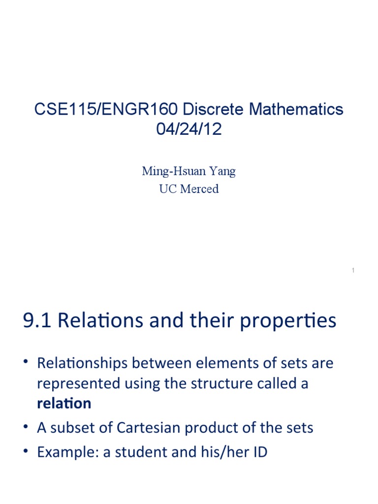 Discrete Mathematics Notes On Relations | Pdf | Function (mathematics 