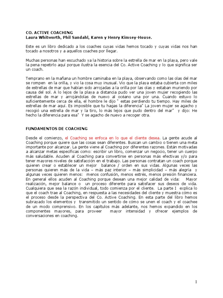 Active Coaching - Laura Whitworth | PDF | Aprendizaje | Verdad