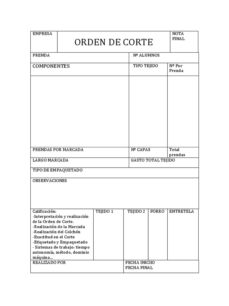 Orden de Corte | PDF