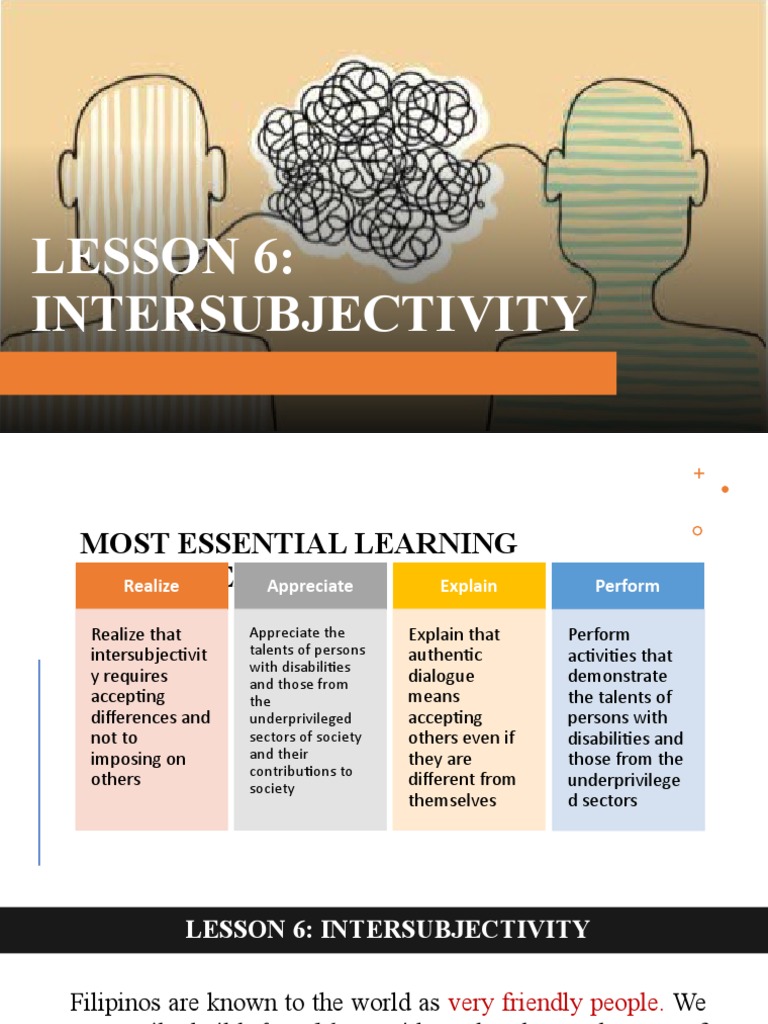 Lesson 6 Intersubjectivity | PDF | Empathy | Dialogue