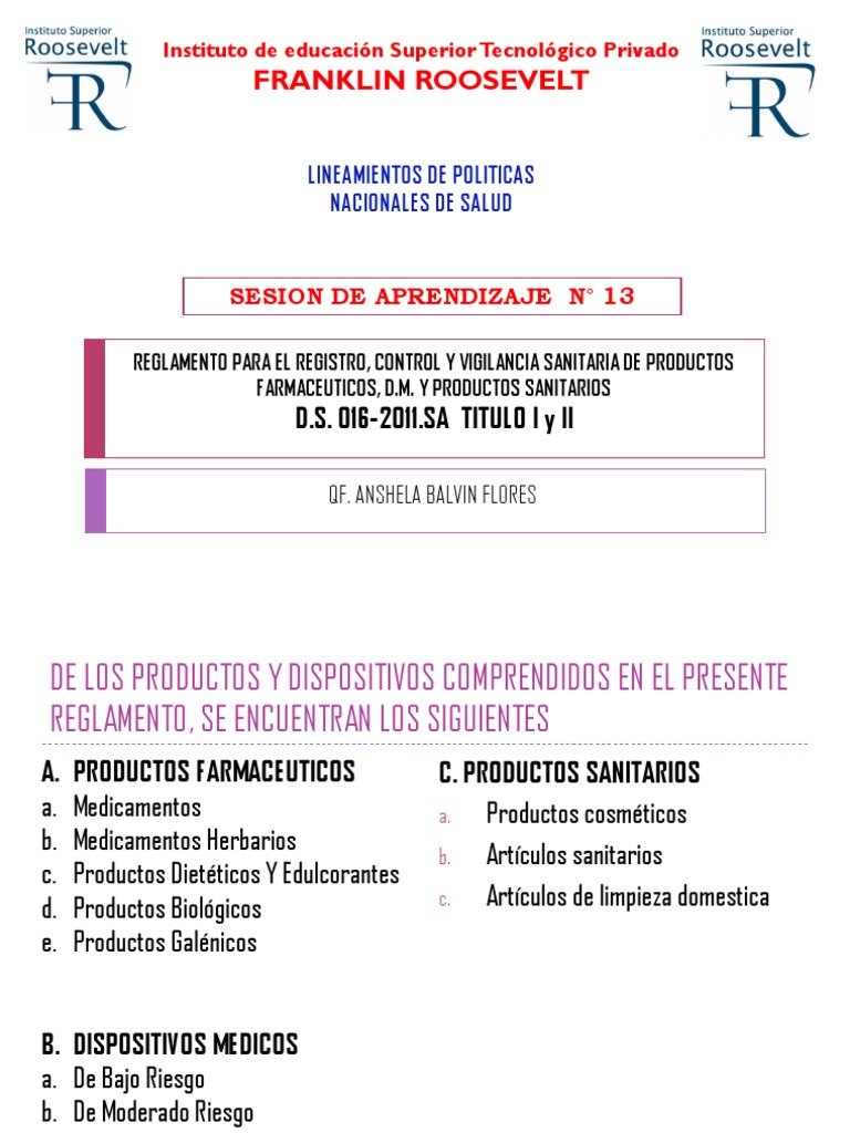 D.S. 016-2011-SA I y II | PDF | Farmacéutico