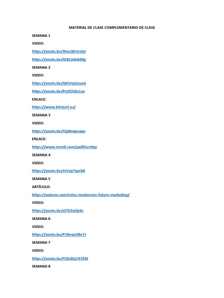 Material Complementario de Clases Semanales | PDF | Negocios | Informática