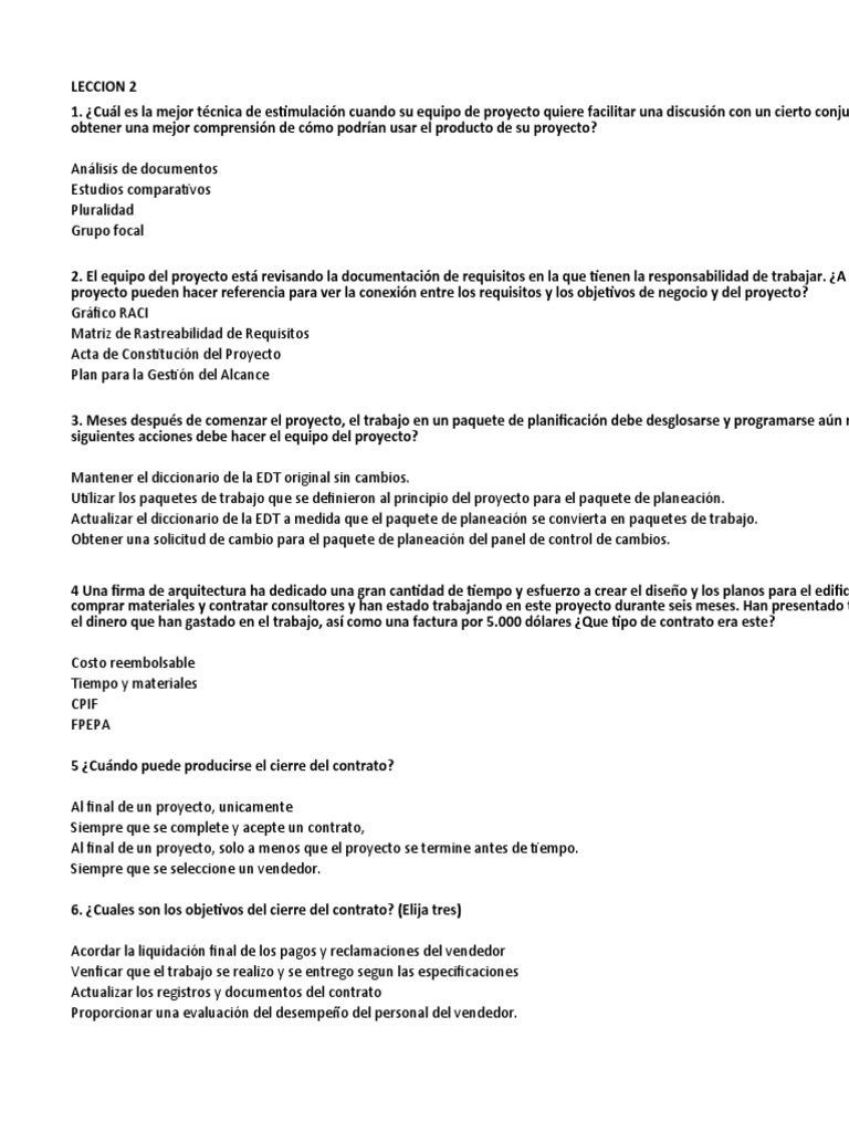 Validacion Leccion2 | PDF | Presupuesto | Planificación