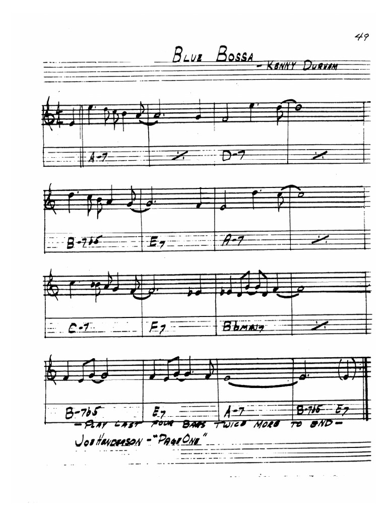 Blue Bossa Eb | PDF