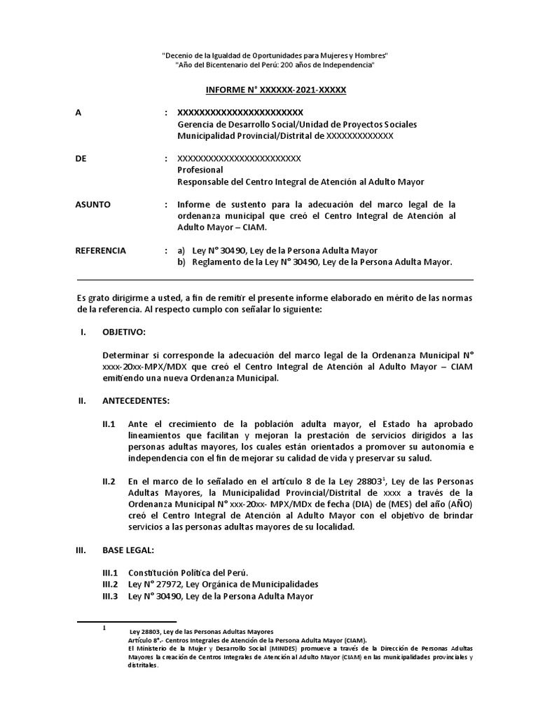 2.1 Informe de Adecuaci N de Ciam | PDF | Regulación | Perú
