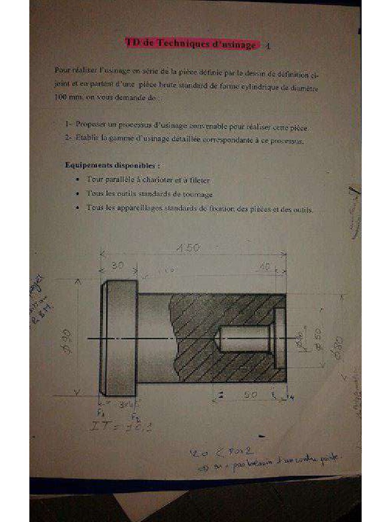 TD Gamme D'usinage | PDF