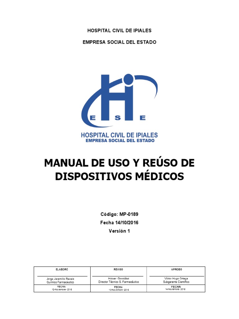 Manual de Reuso Actualizado | PDF | Esterilización (Microbiología) | Dispositivo médico