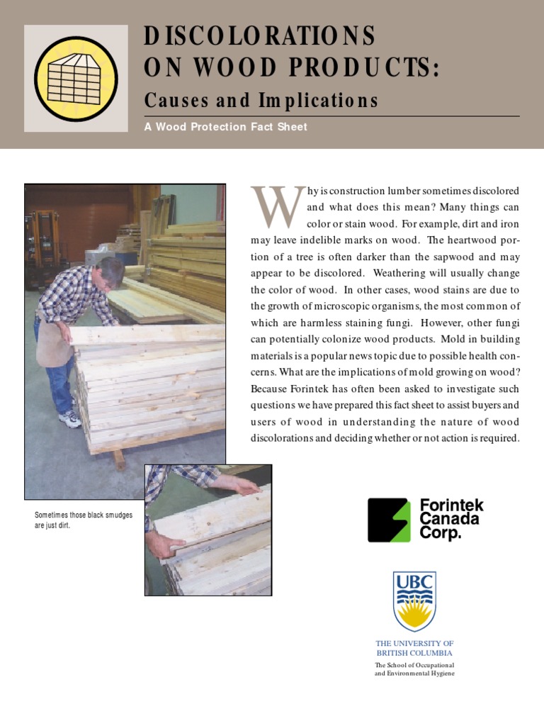 Discolorations On Wood Products - Causes and Implications | PDF