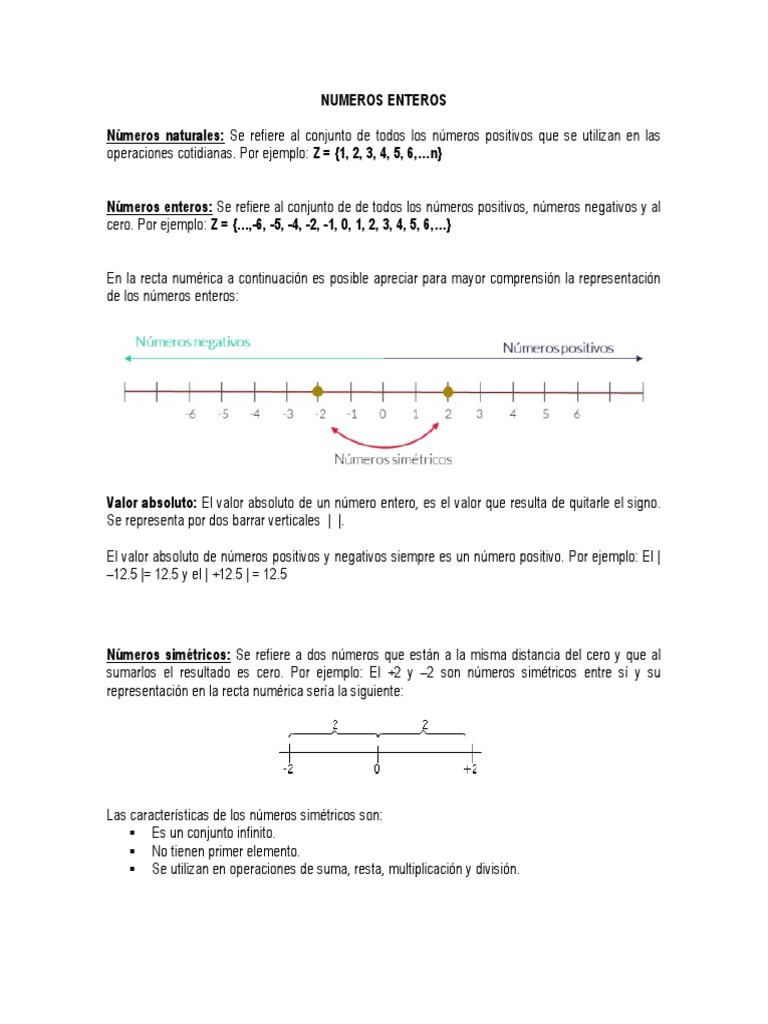 Numeros Enteros y Operaciones Básicas | PDF | Números | Entero