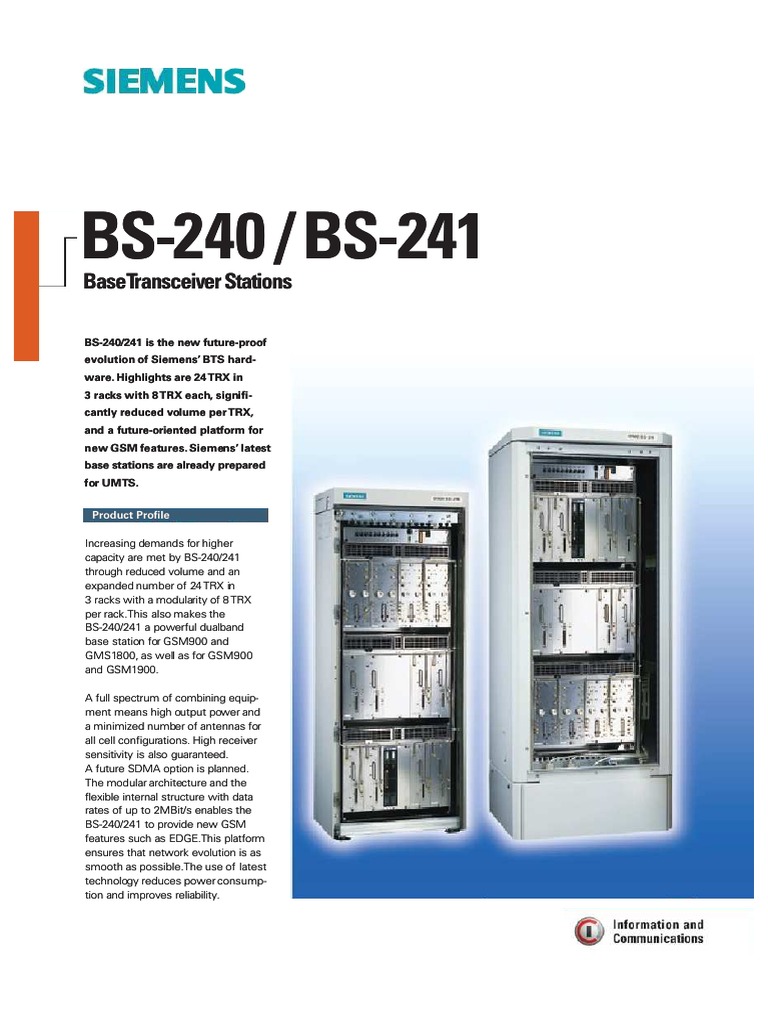 Siemens Bs 240 Bs 241 Brochure | PDF | Gsm | Computing