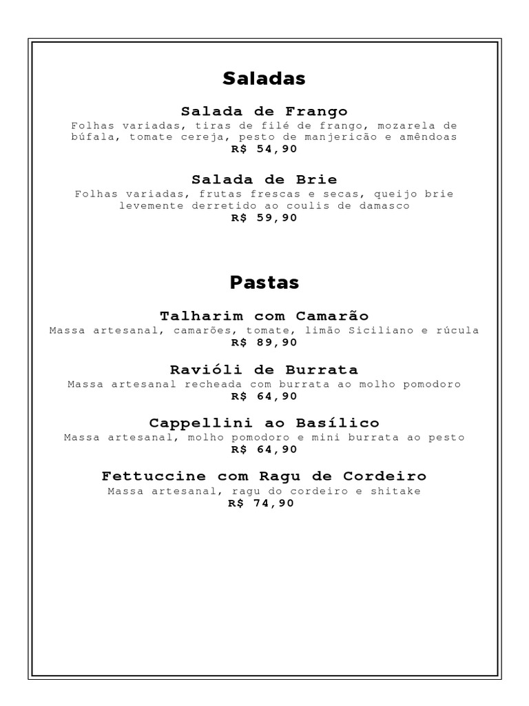 Card Pio Comida 2022 | PDF | Culinária ocidental | Comida regional e étnica