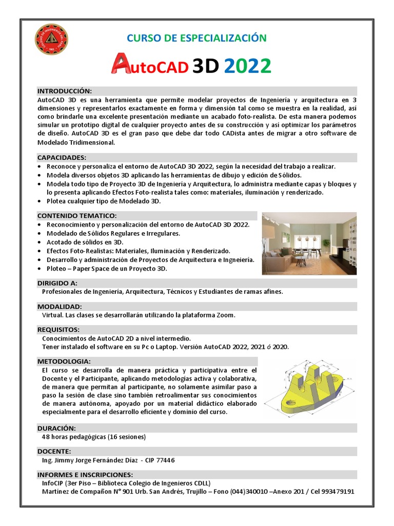 Brochure AutoCAD 3D - 2022 | PDF | Cad automático | Software