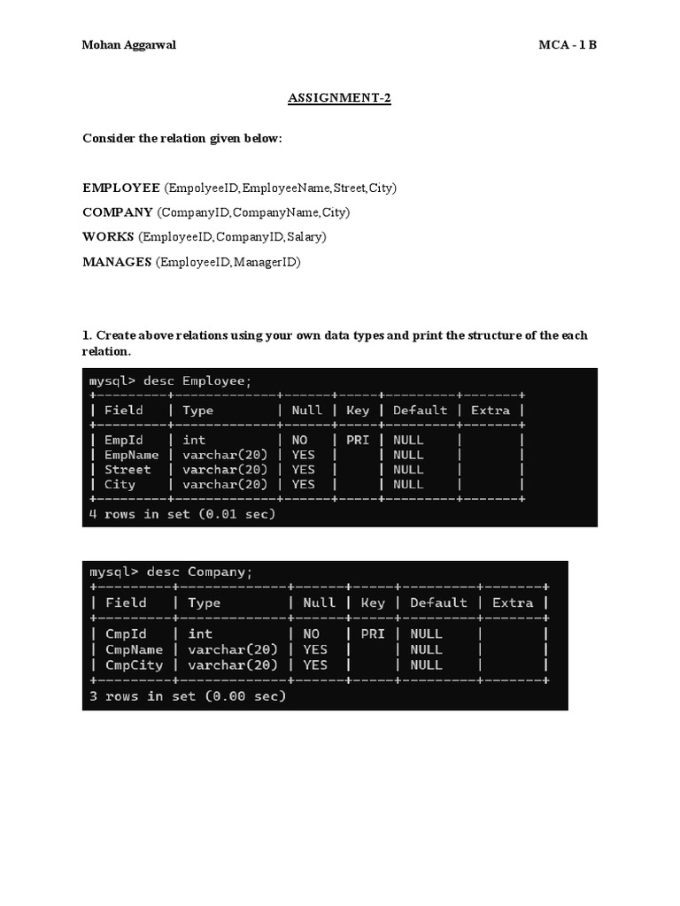 Dbms Assignment 2 Pdf Databases Software Engineering