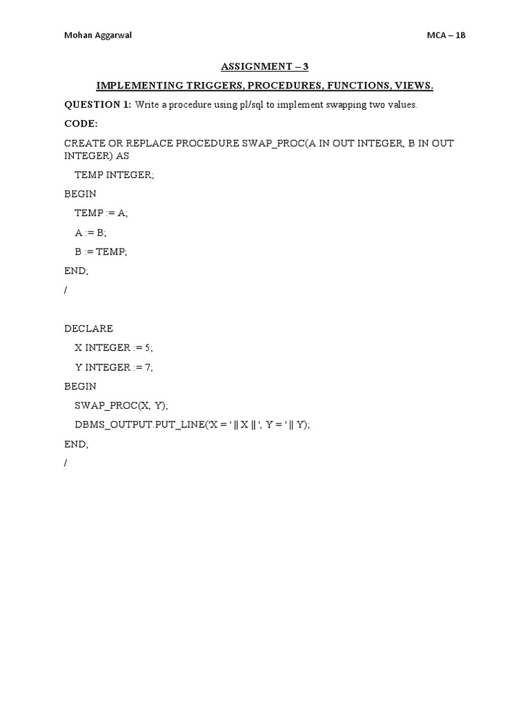 DBMS Assignment - 3 | PDF | Control Flow | Software Engineering