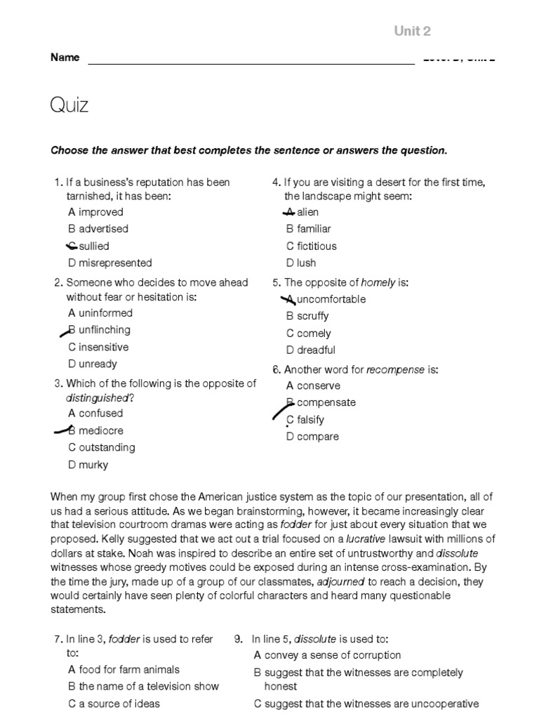 Sadlier Connect™ - Practice Quiz (Printable) - Unit 2 | PDF | Justice ...