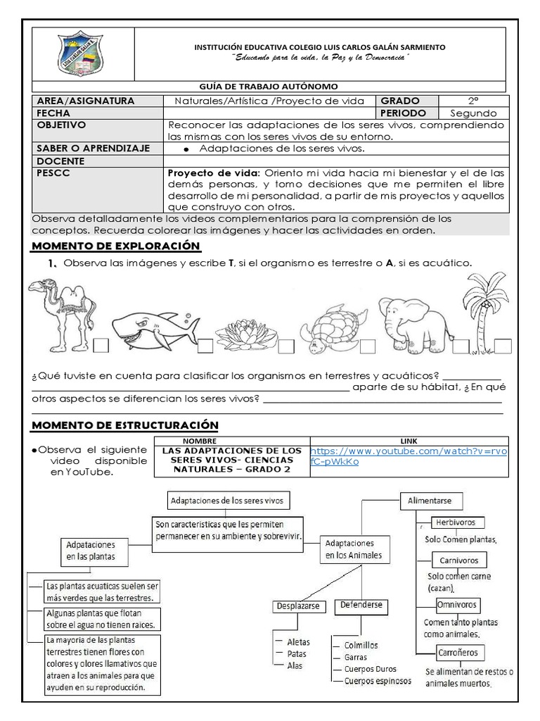 Actividades sobre Adaptaciones de Seres Vivos | PDF | Mimetismo