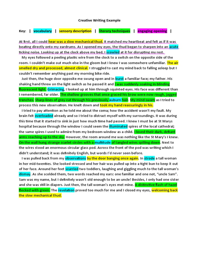 Creative Writing Example (After Lesson 4) | PDF | Philosophy | Mystery ...