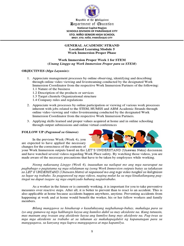 LM 5 GAS Immersion Proper Phase STEM Week 1 | PDF | Science, Technology ...