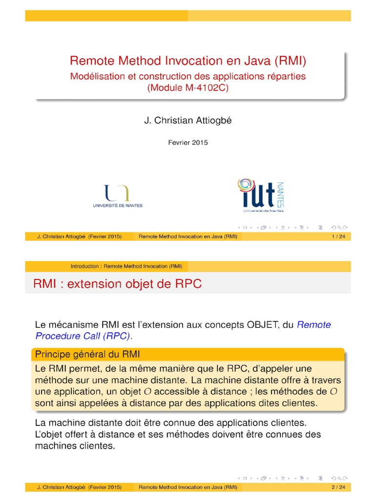 Remote Method Invocation en Java (RMI) - PDF | PDF
