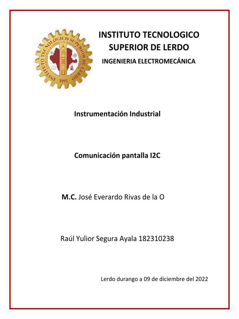 Comunicacion I2C - 182310238 | PDF | Arduino | Lenguaje de programación