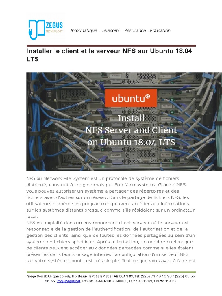 NFS Tutorial | PDF | Serveur (Informatique) | Client–serveur