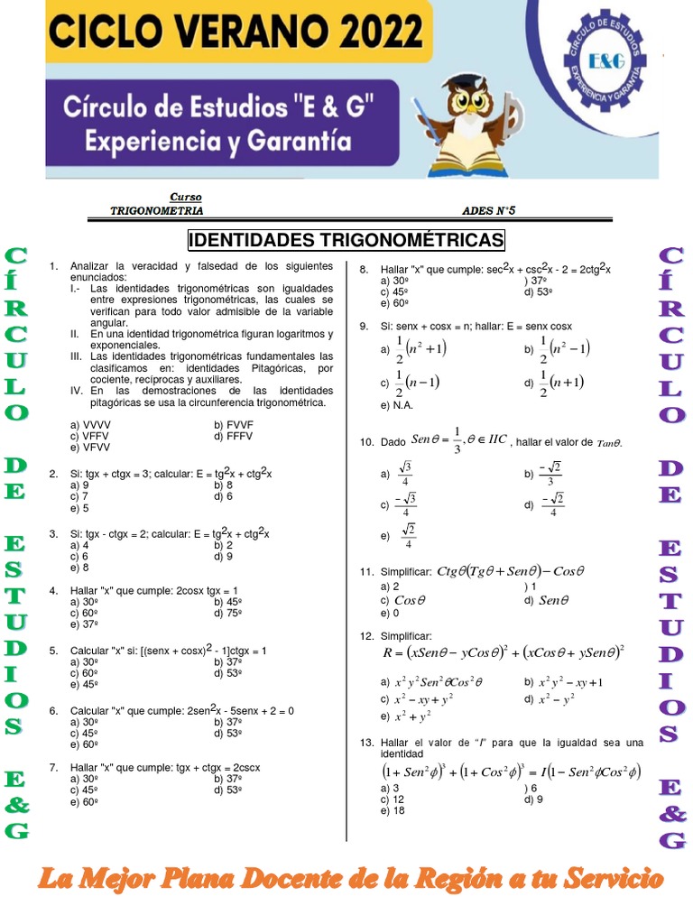 Ades Trig5 E Y G | PDF | Trigonometría | Funciones trigonométricas