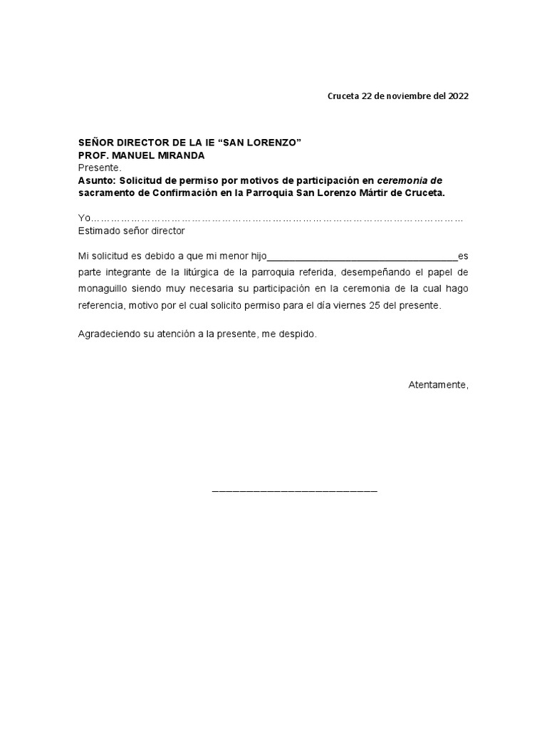 Carta de Permiso | PDF