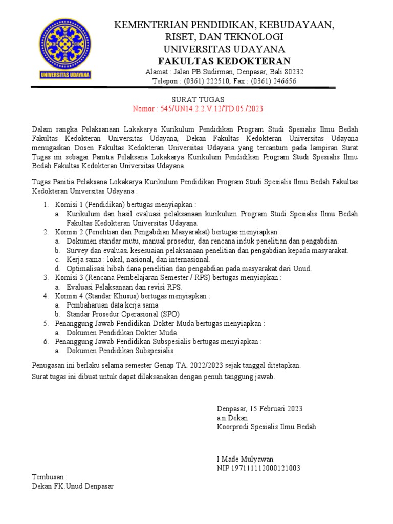 Draft Surat Tugas Pdf