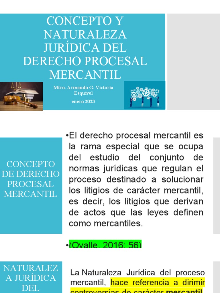 Concepto y Naturaleza Juridica Del Derecho Procesal Mercantil | PDF | Ley procesal | Gobierno