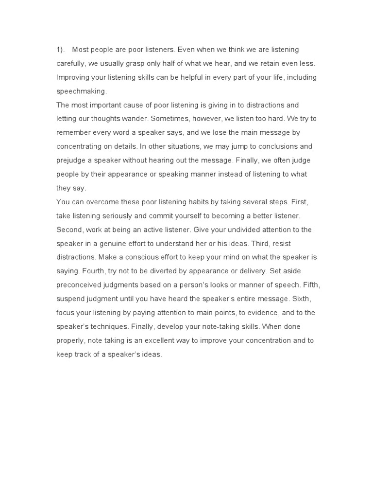 Improve Listening and Speechmaking Skills | PDF | Libraries | Public ...