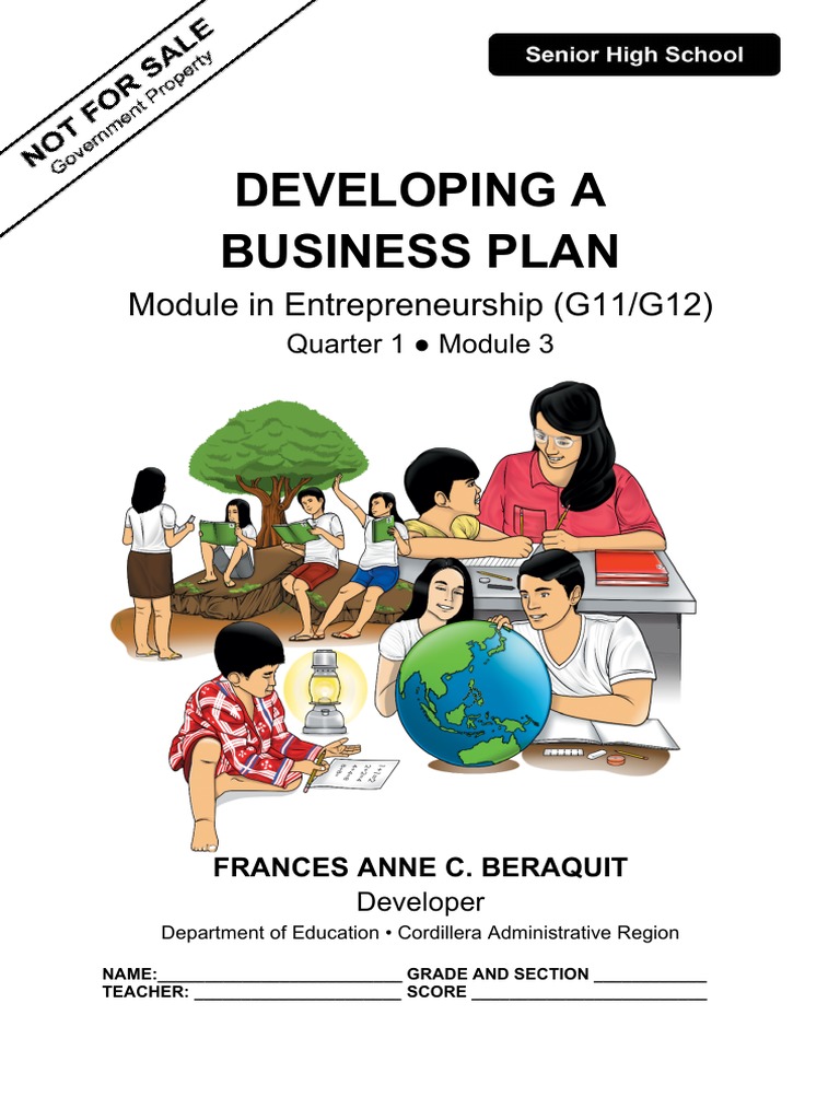 Entrep11 12 Q1mod3 Developing A Business Plan Beraquit Bgo v1 | PDF ...