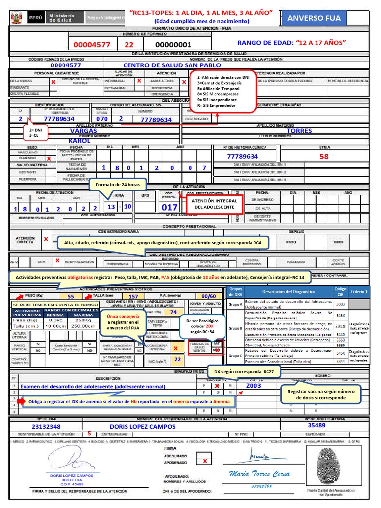 FUA 017 adolescente 30 nov 22 | PDF | Pediatría | Sangre