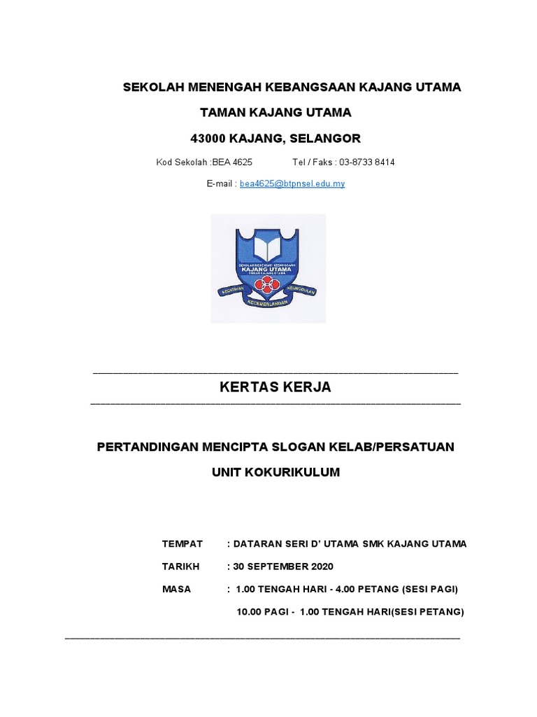 Pertandingan Slogan Kelab SMK Kajang Utama | PDF