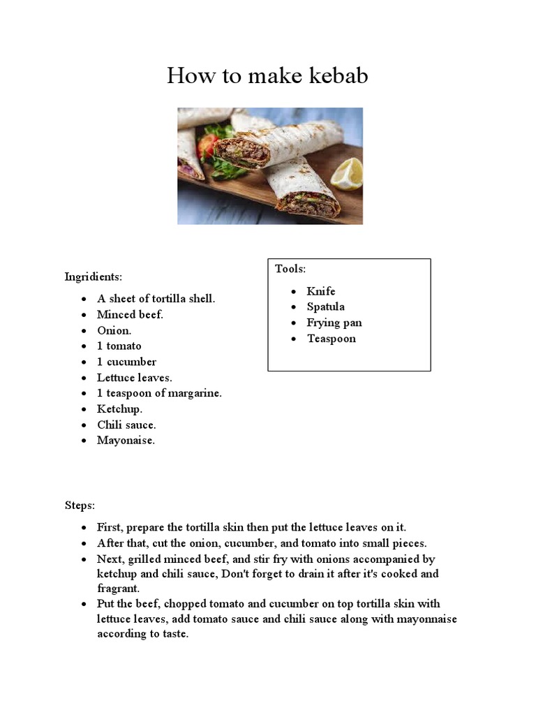 Procedure Text Kebab | PDF