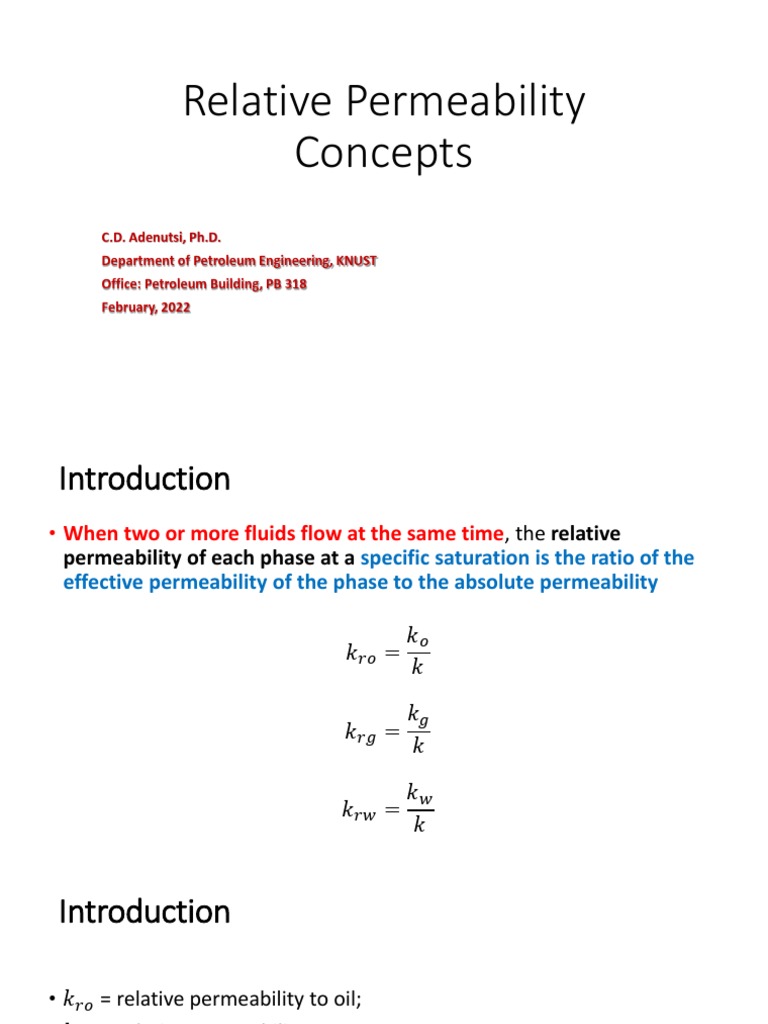 Relative Permeability Concepts Pdf Permeability Earth Sciences Porosity