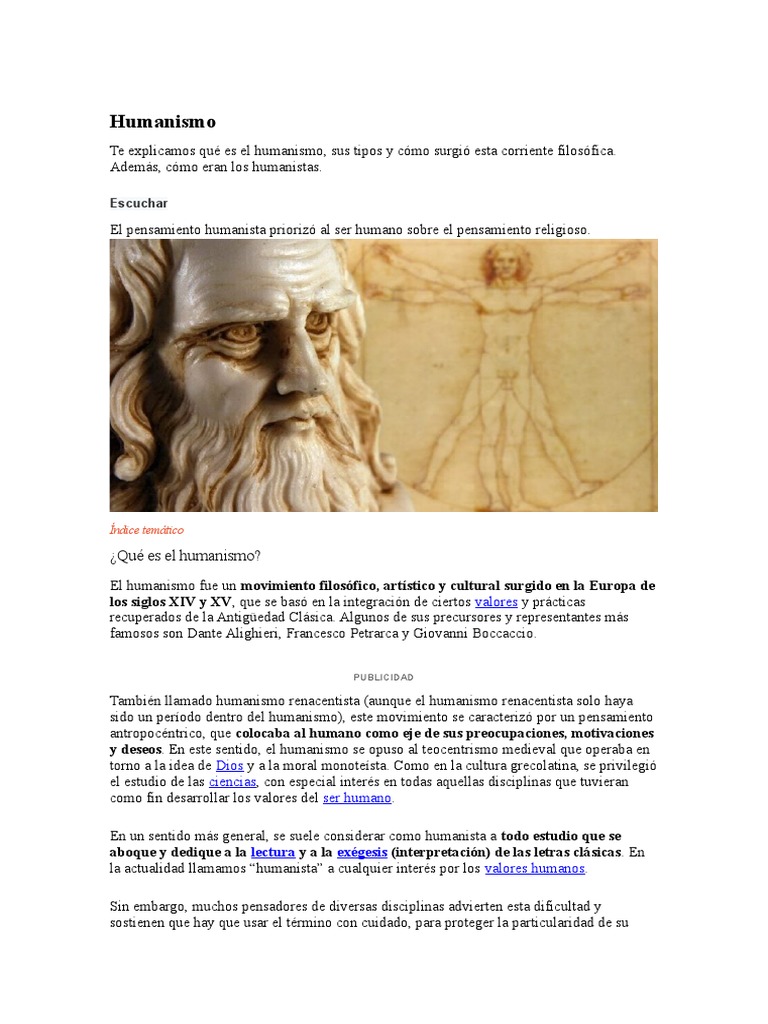 Humanism o | PDF | Humanismo | Renacimiento