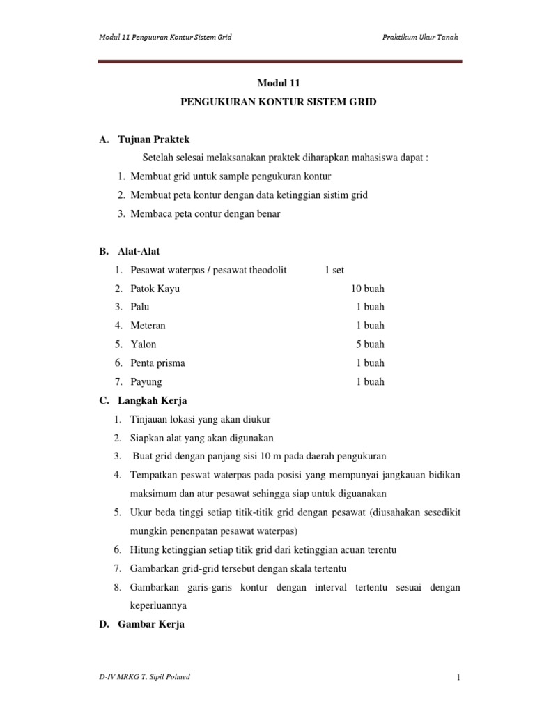 Modul 11. Kontur Grid | PDF
