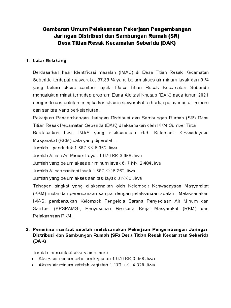 Gambaran Umum Kegiatan | PDF
