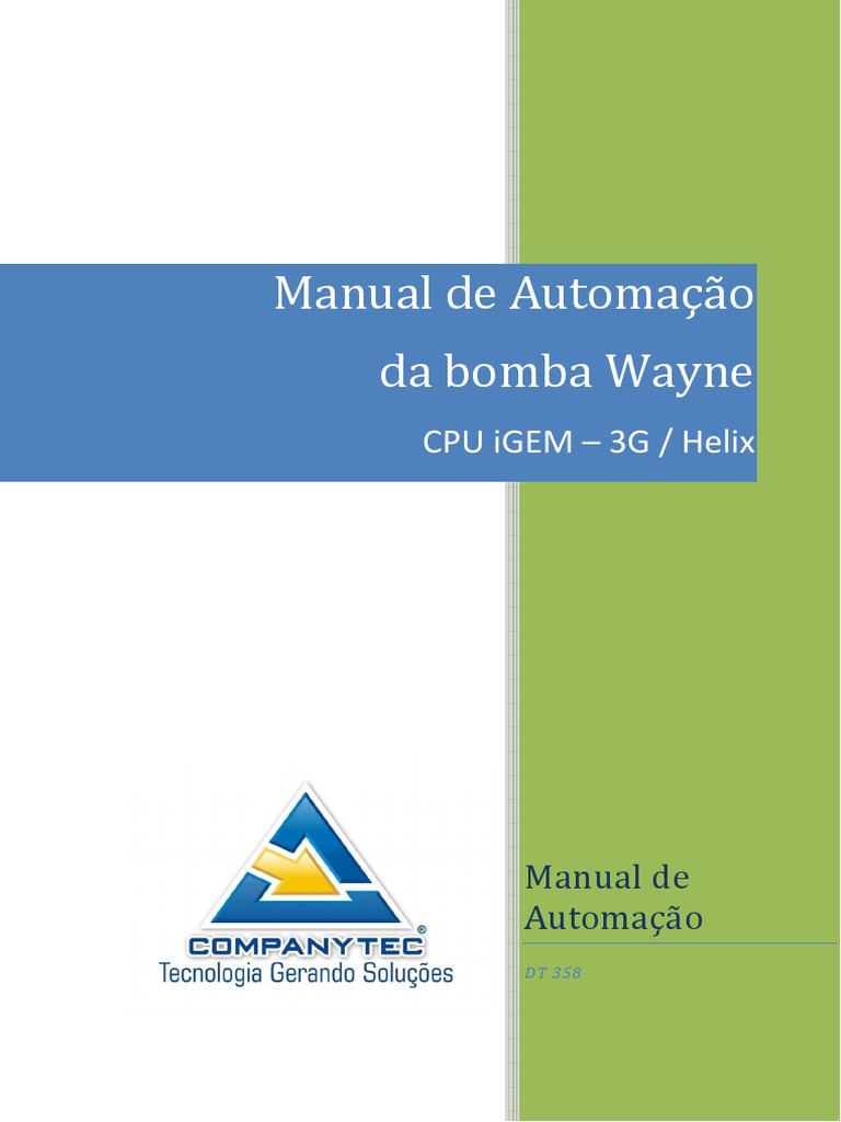 DT358 - Manual de Automacao Da Bomba Wayne Com CPU iGEM - 3G - Helix ...