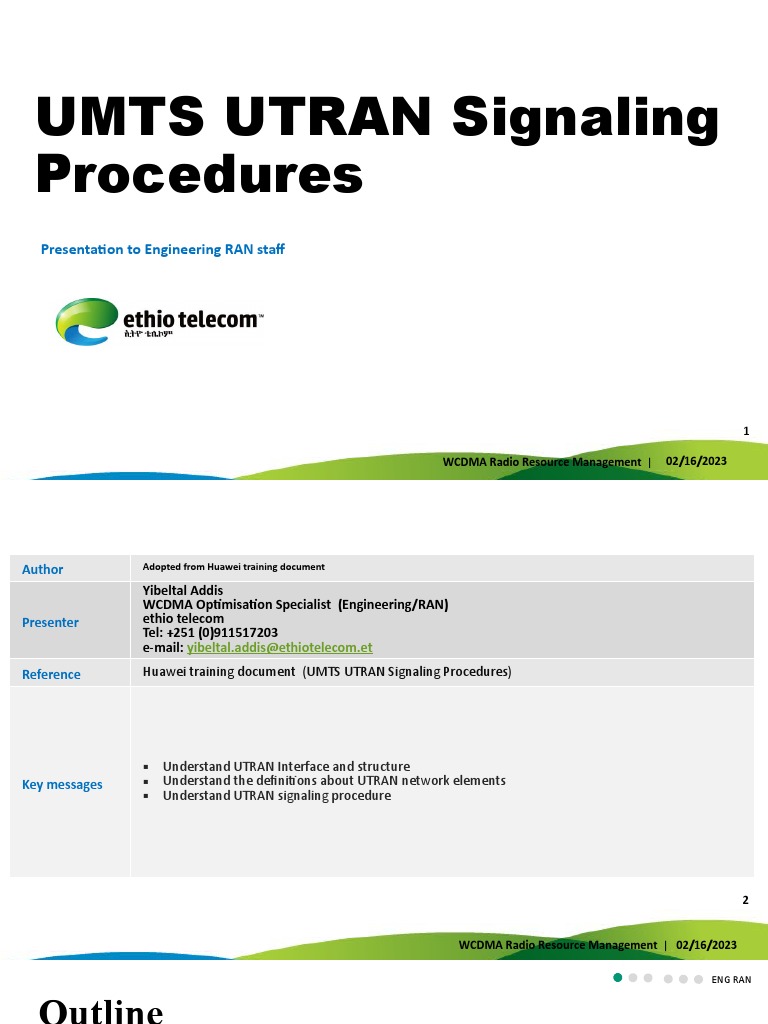 UMTS UTRAN Signaling Procedures | PDF | Asynchronous Transfer Mode ...