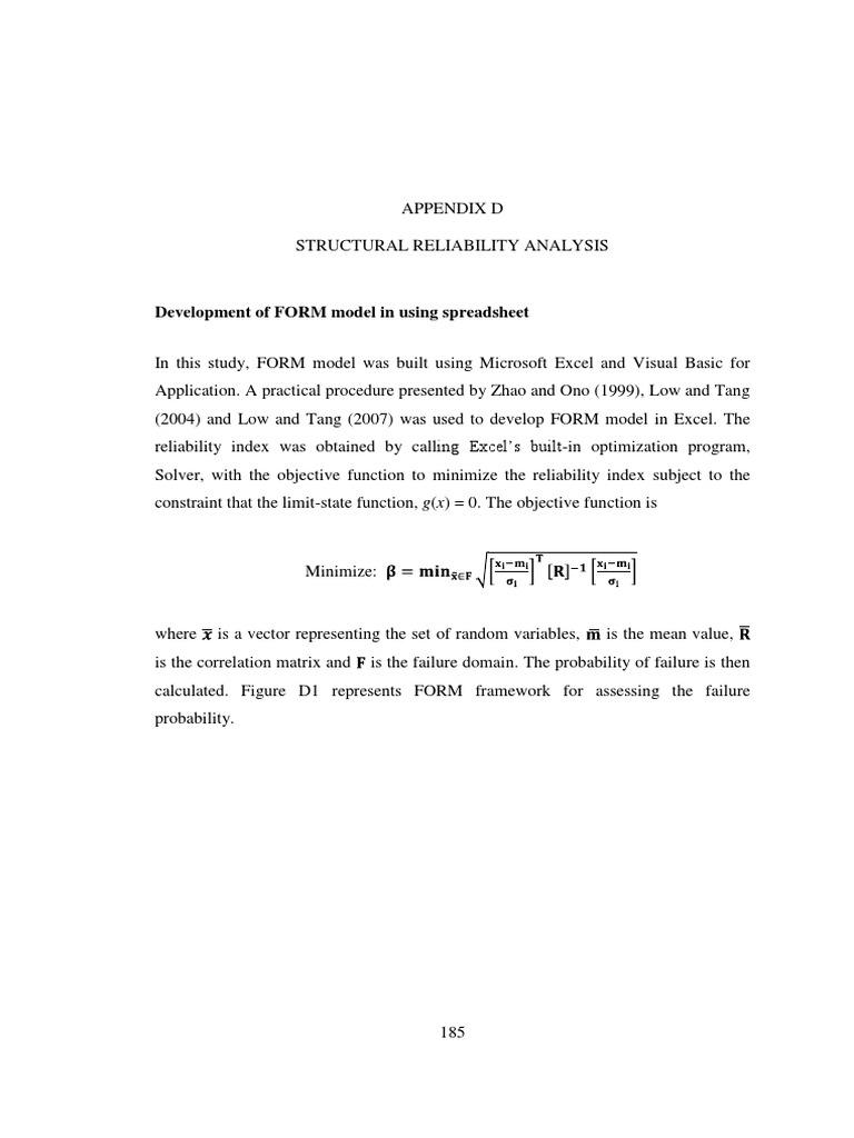 Appendix D Structural Reliability Analysis | PDF | Strength Of ...