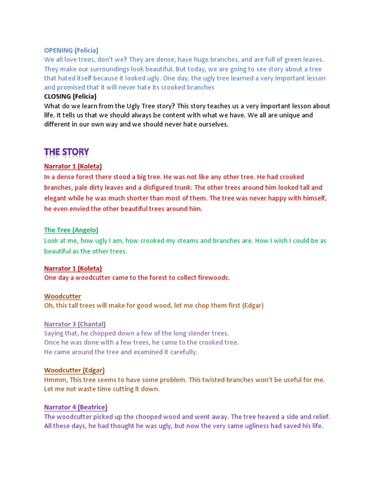 The Ugly Tree: A Lesson in Self-Acceptance | PDF | Home & Garden