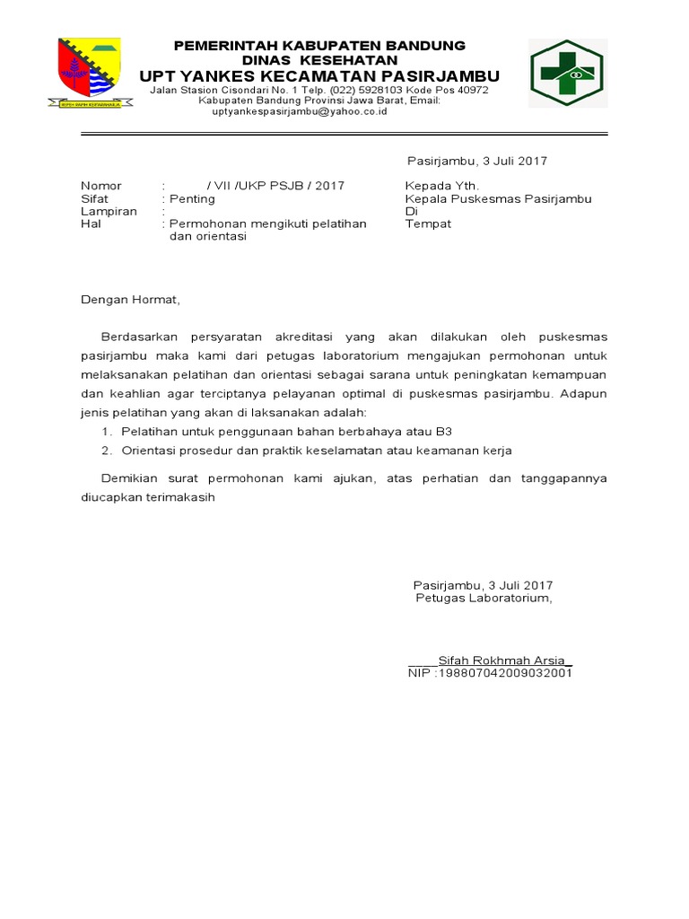Surat Permohonan Laboratorium | PDF