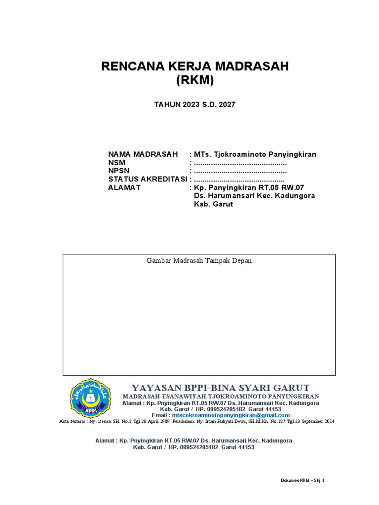 Rencana Kerja Madrasah RKM | PDF | Karier & Perkembangan