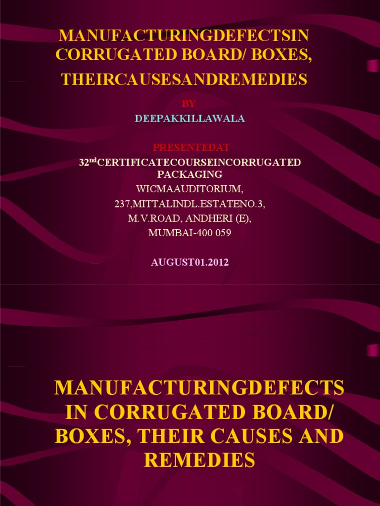 Corrugated Board Defects and Solutions | PDF | Business Process | Equipment