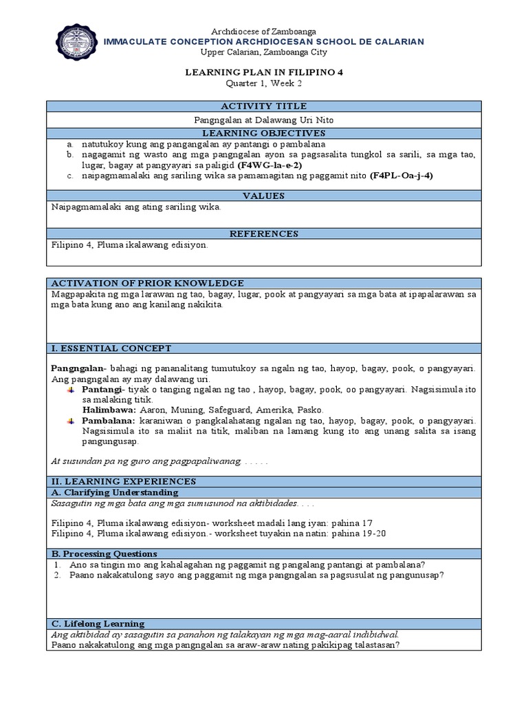 Learning Plan Week 1 | PDF