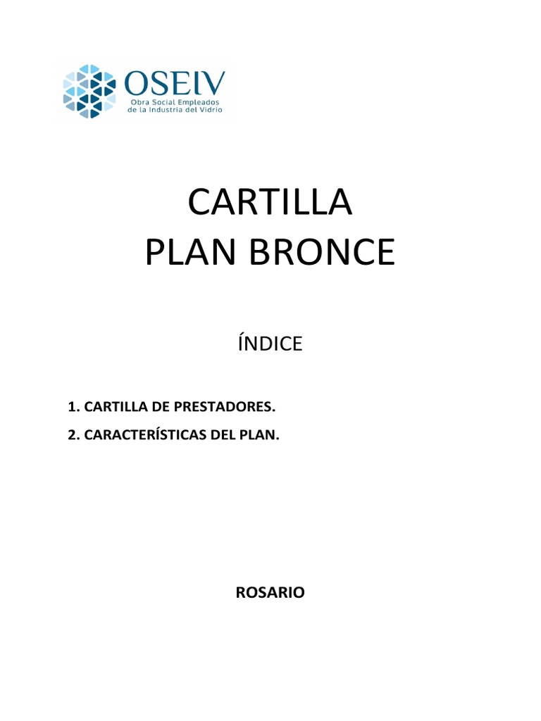 CARTILLA PLAN BRONCE ROS | PDF | Cuidado de la salud | Terapia