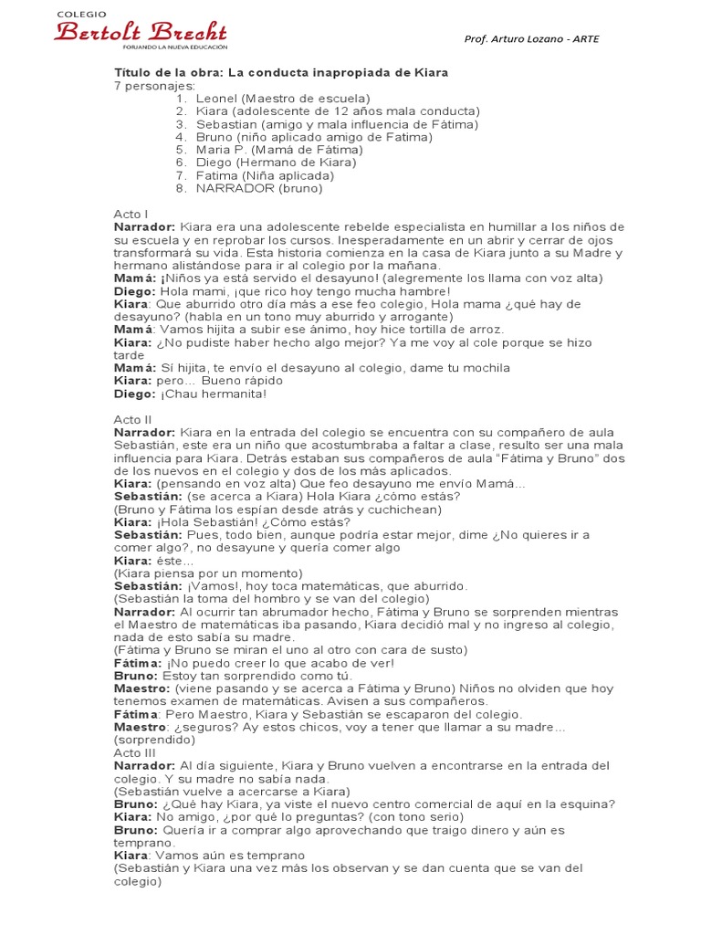Conducta Inapropiada de Kiara | PDF