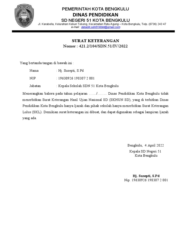 Surat Keterangan Tidak Terbit Skhu | PDF